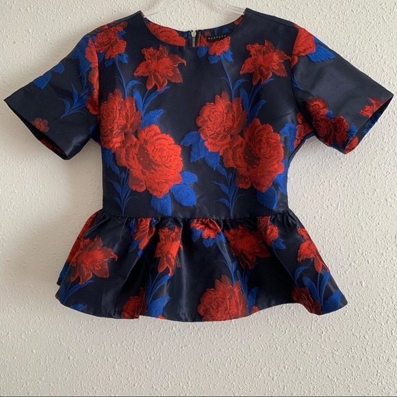 Endless Rose | Tops | Endless Rose Peplum Floral Top | Poshmark